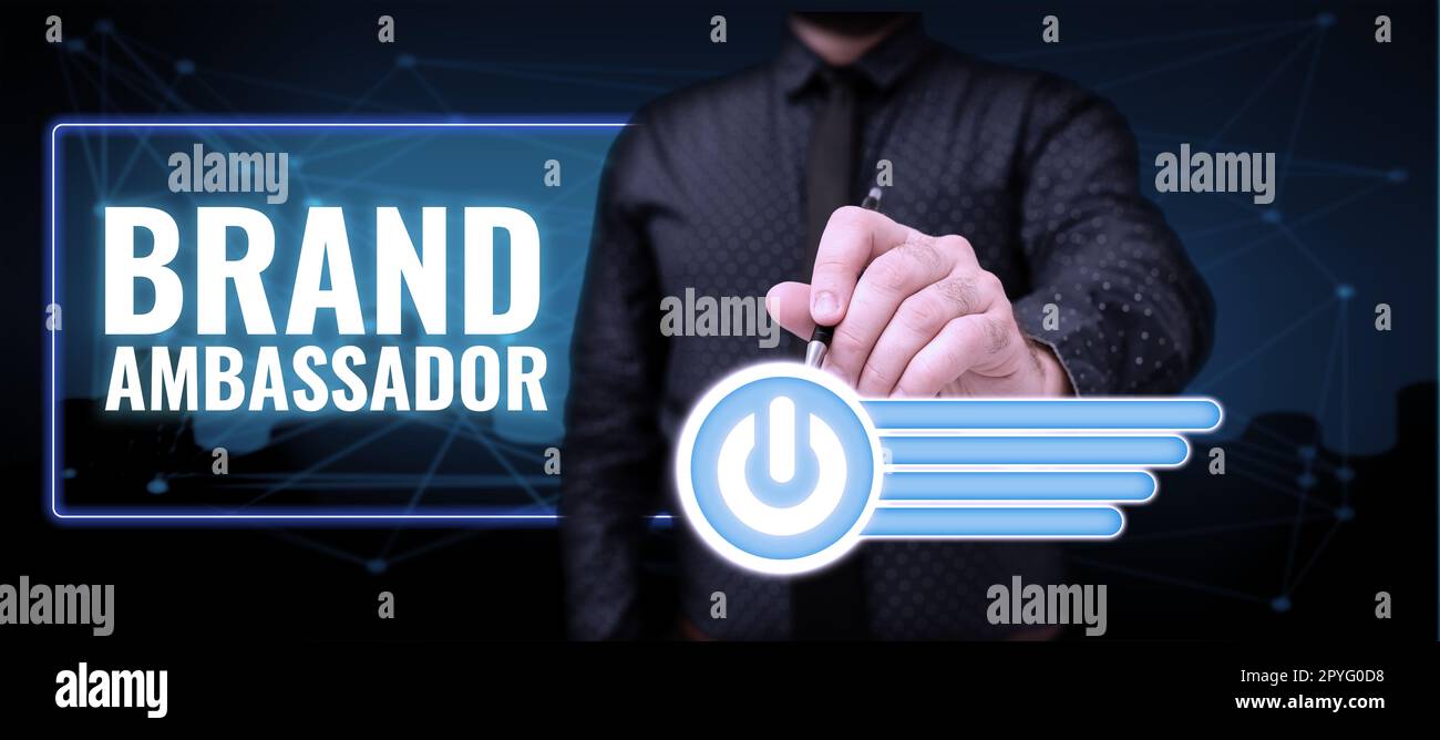 Conceptual display Brand Ambassador. Word for agent accredited as the ...