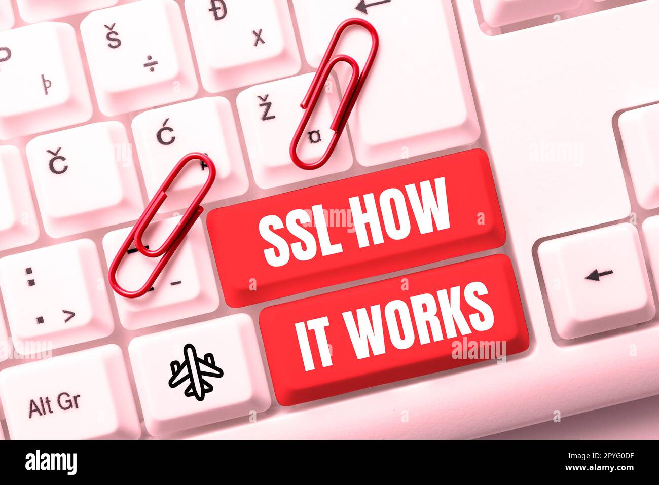 Text sign showing Ssl How It Works. Word for session key is used to ...