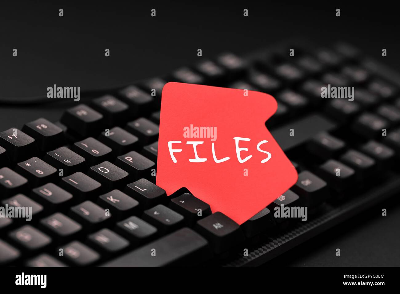 Handwriting text Files. Business concept Folder box for holding loose ...