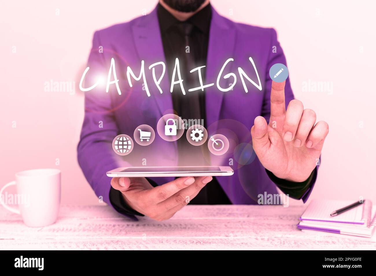 Text showing inspiration Campaign. Business approach organized course ...