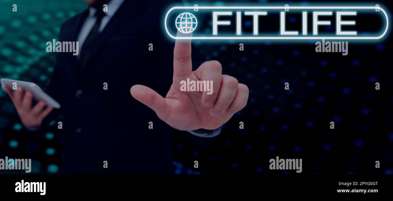 Conceptual caption Fit Life. Conceptual photo maintaining a healthy ...