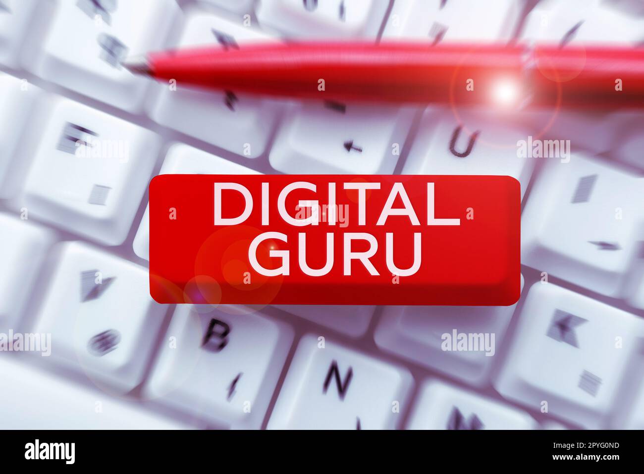 Handwriting text Digital Guru. Word for teacher and intellectual guide ...