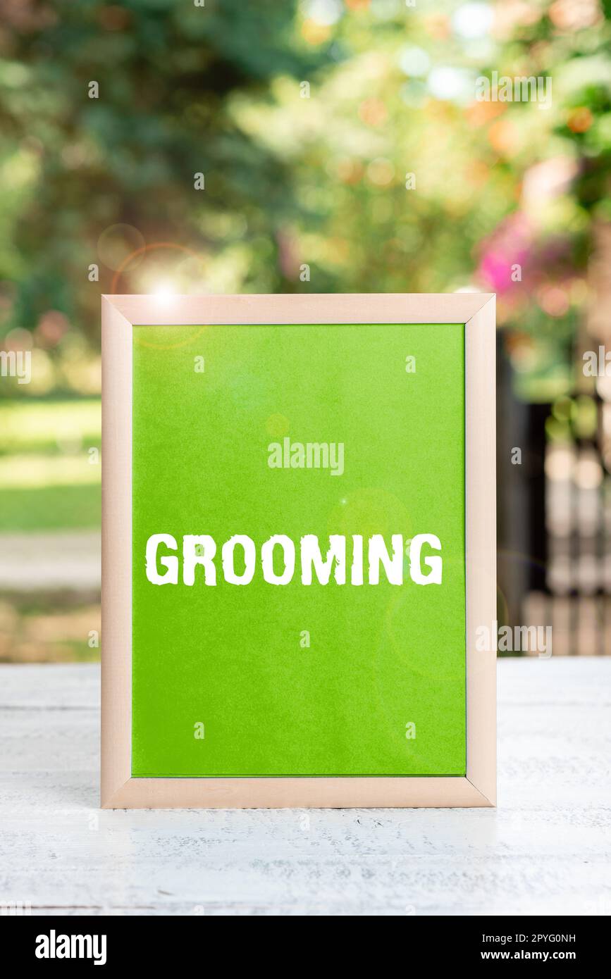Conceptual caption Grooming. Concept meaning hygienic care and ...
