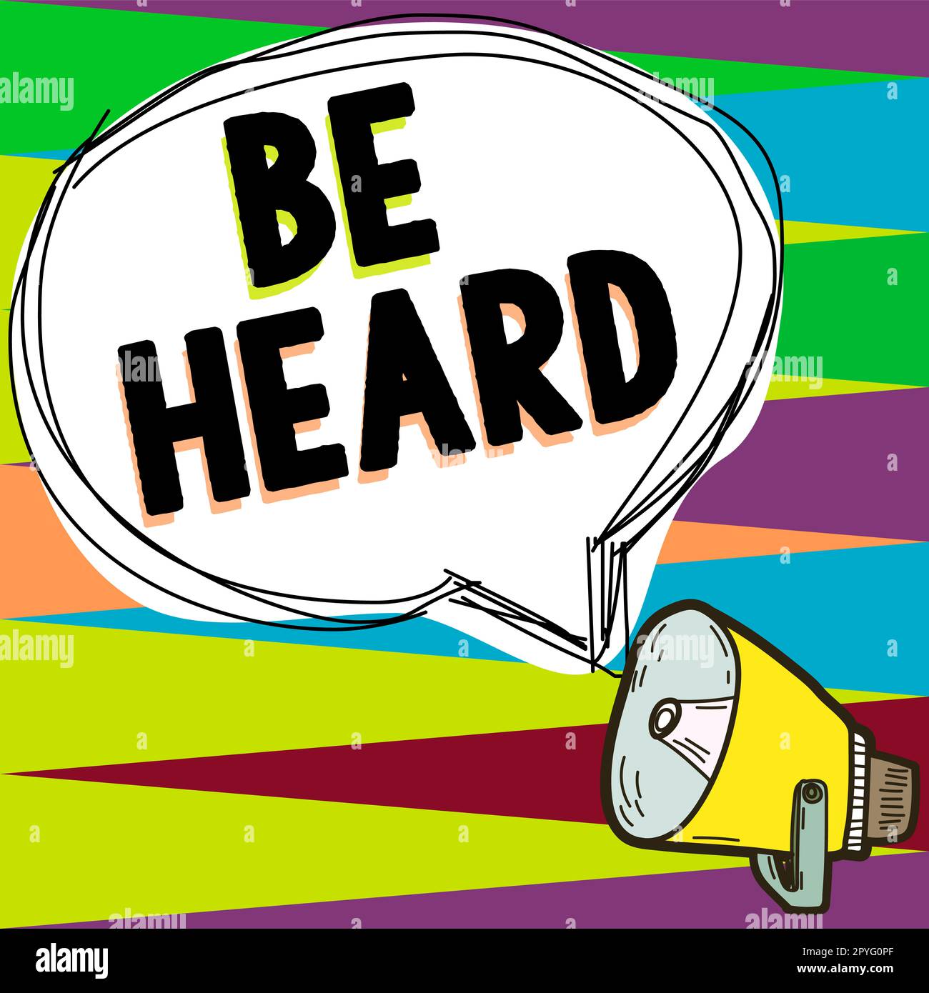 Conceptual display Be Heard. Internet Concept promote a state of ...