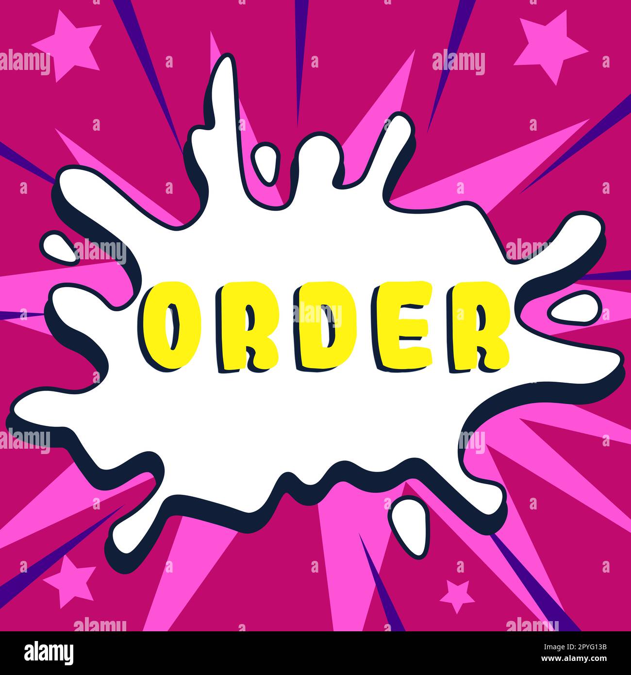 Writing displaying text Order. Word for arrangement of people or things ...