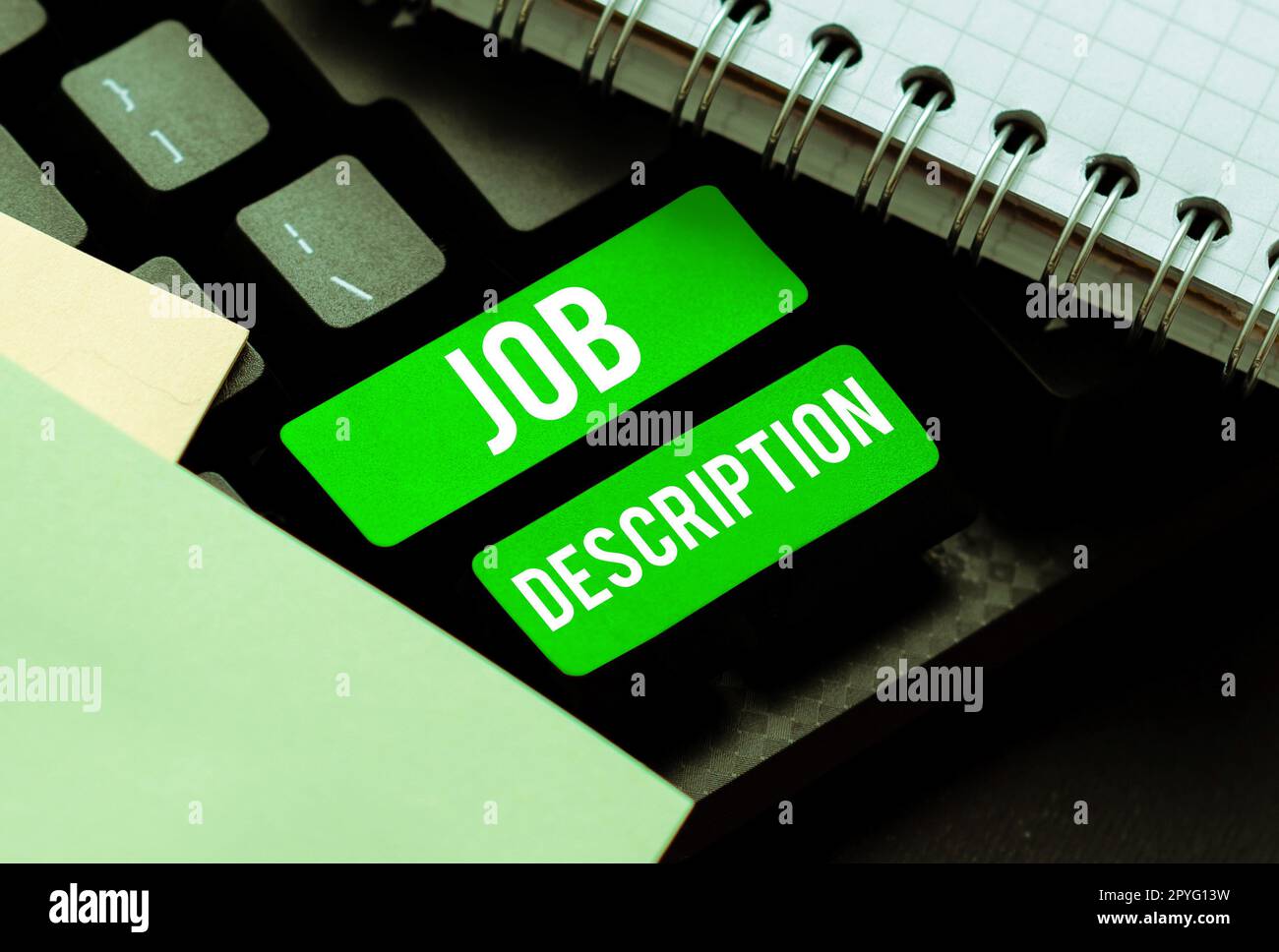 Text sign showing Job Description. Internet Concept A document that ...