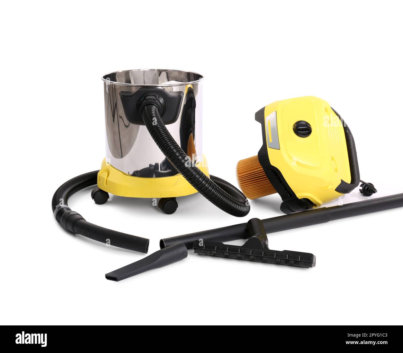 Vacuum cleaner on white background Stock Photo - Alamy