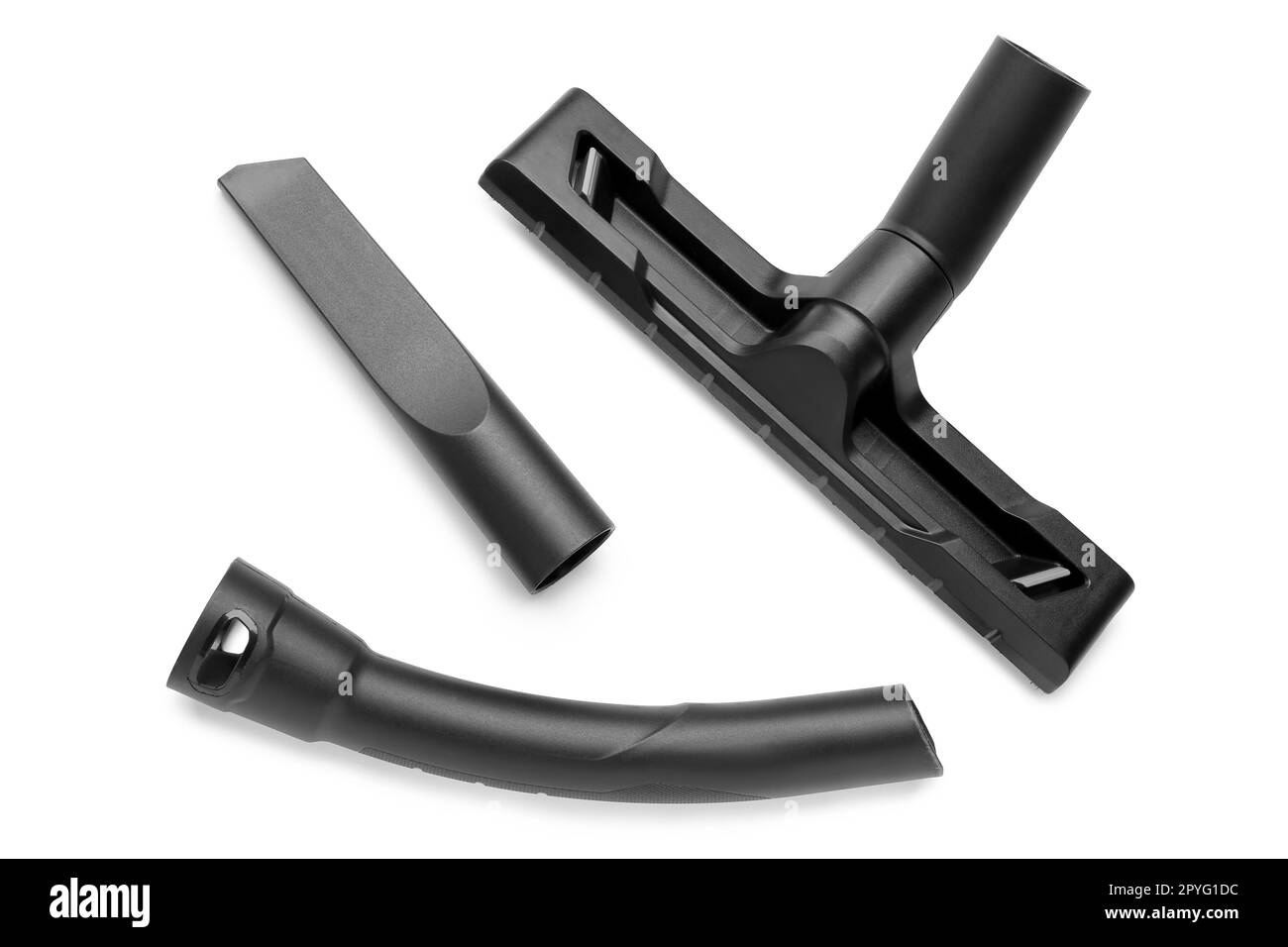 Vacuum cleaner attachments on white background Stock Photo - Alamy