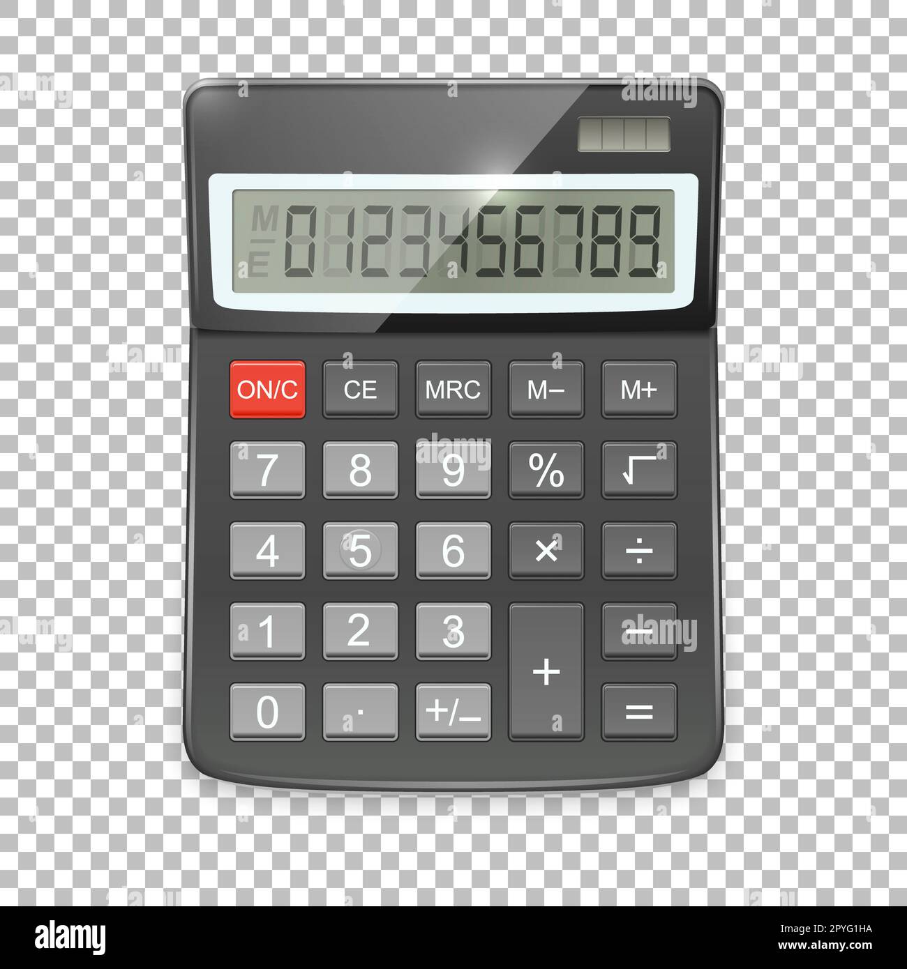 Vector realistic calculator icon isolated on transparent background ...