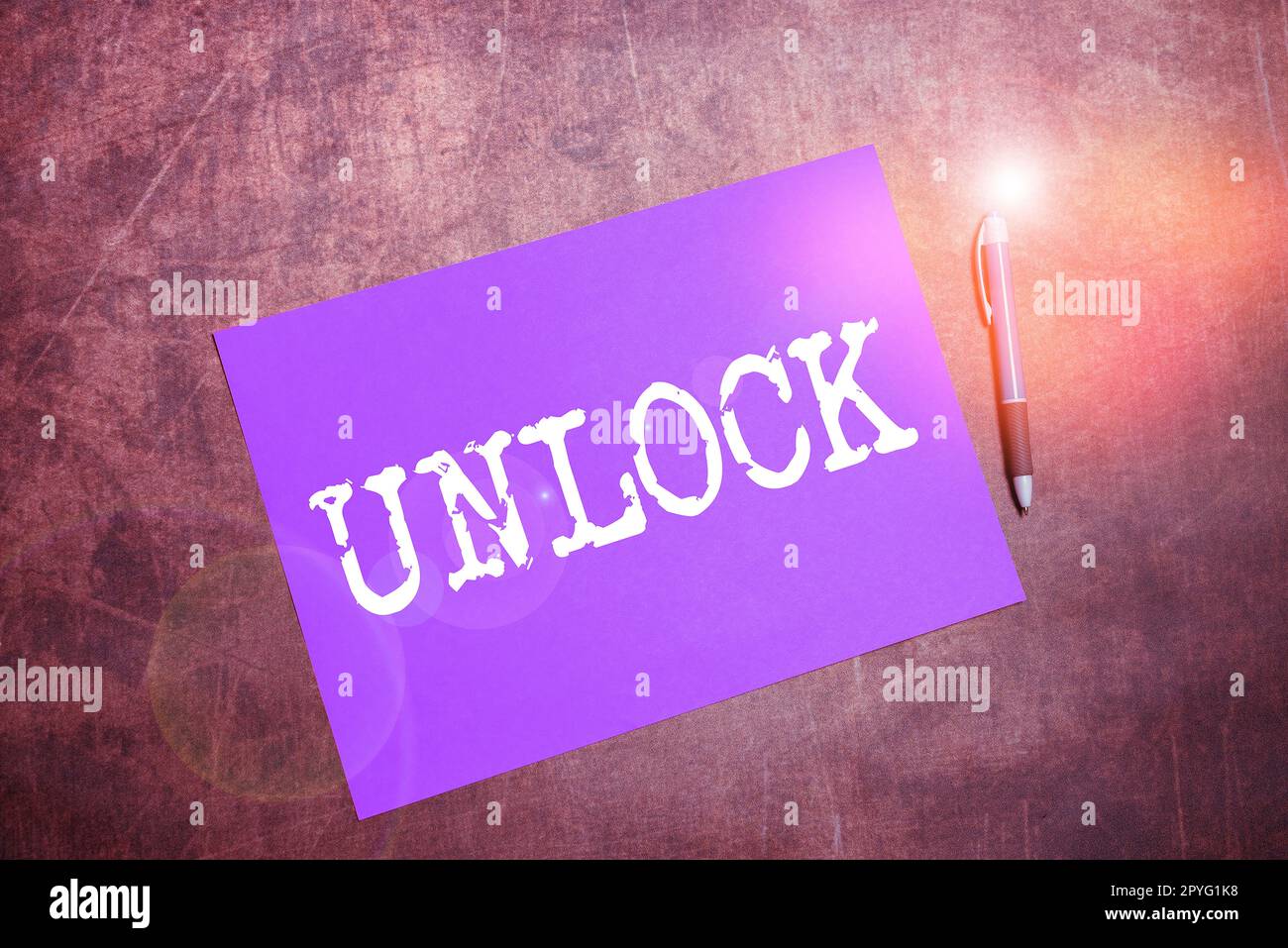Sign displaying Unlock. Concept meaning use password or other ...