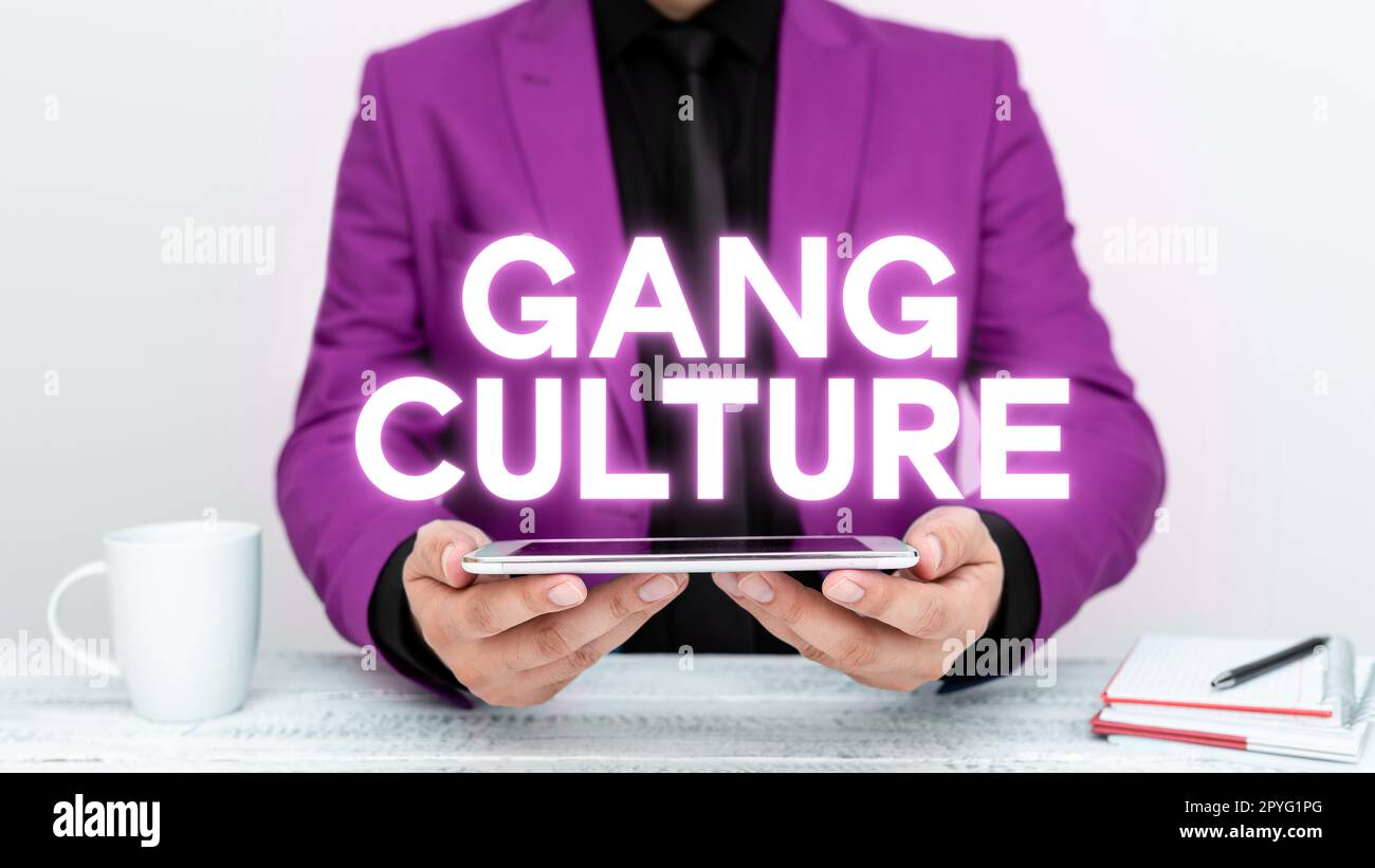 Conceptual caption Gang Culture. Word Written on particular ...