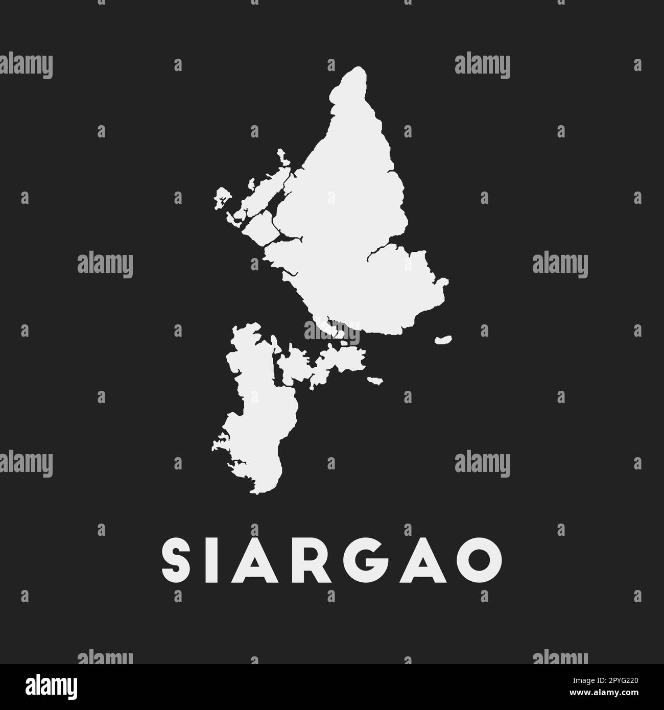 Siargao icon. Island map on dark background. Stylish Siargao map with ...
