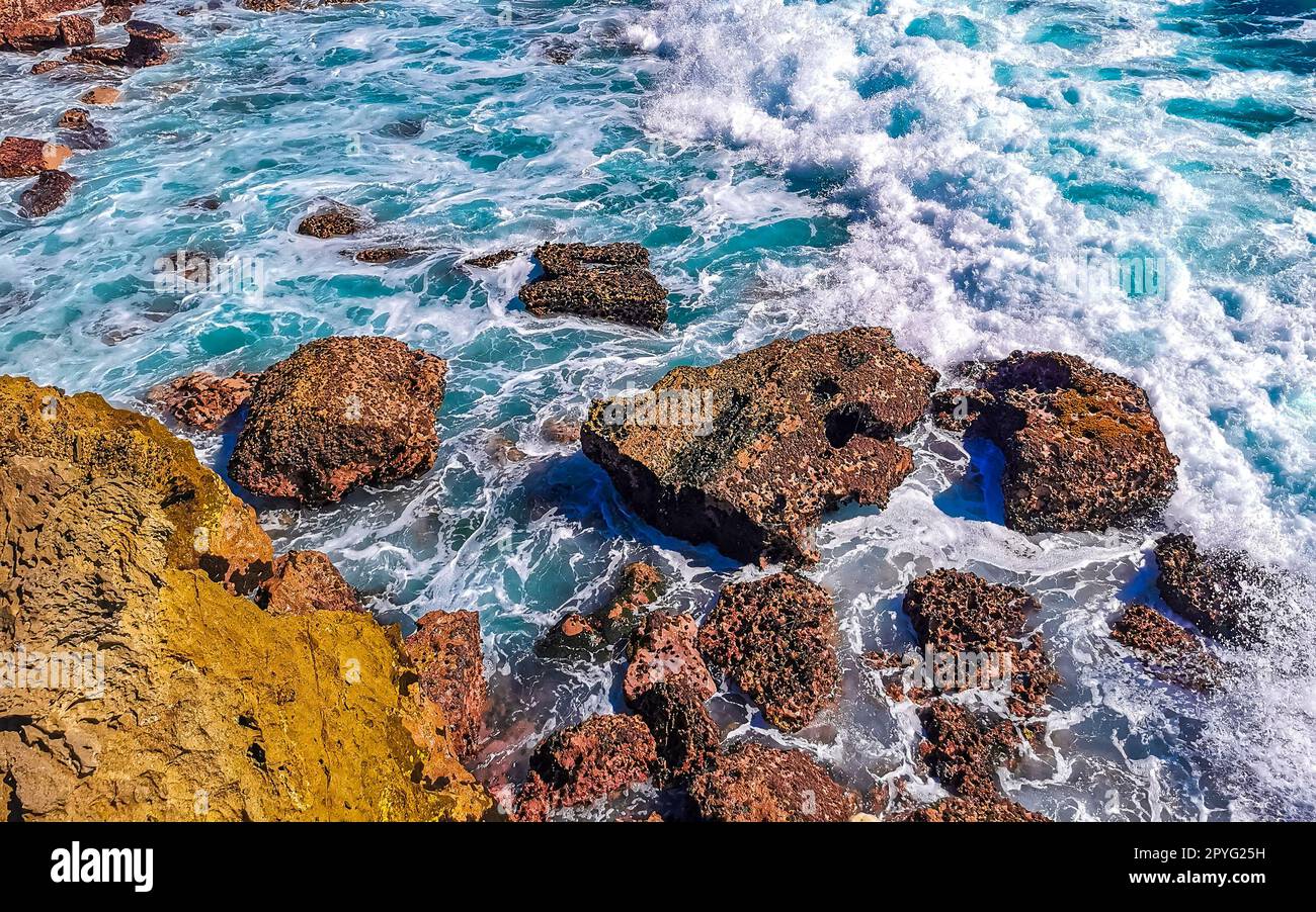 Beautiful rocks cliffs stones and boulders and huge big surfer waves ...