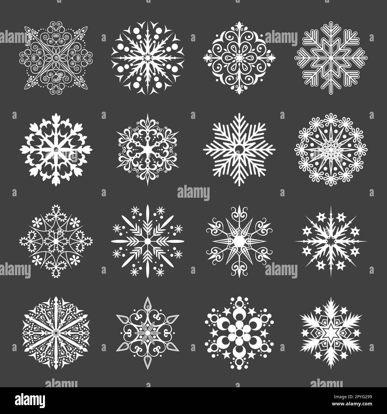 Snowflake icons set. Template for design. Vector EPS8 illustration ...