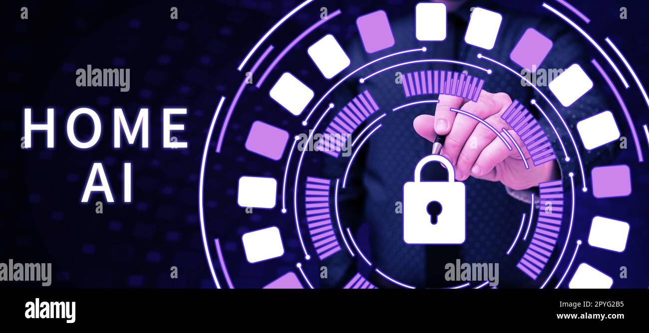 Inspiration showing sign Home Ai. Internet Concept home solution that ...