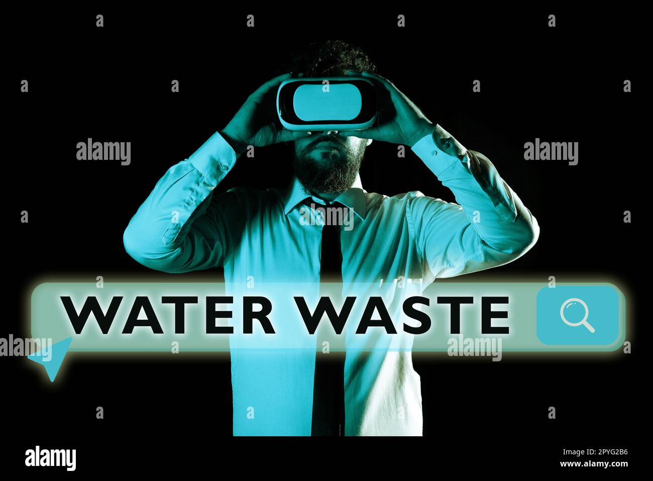 Conceptual display Water Waste. Business concept liquid that has been ...