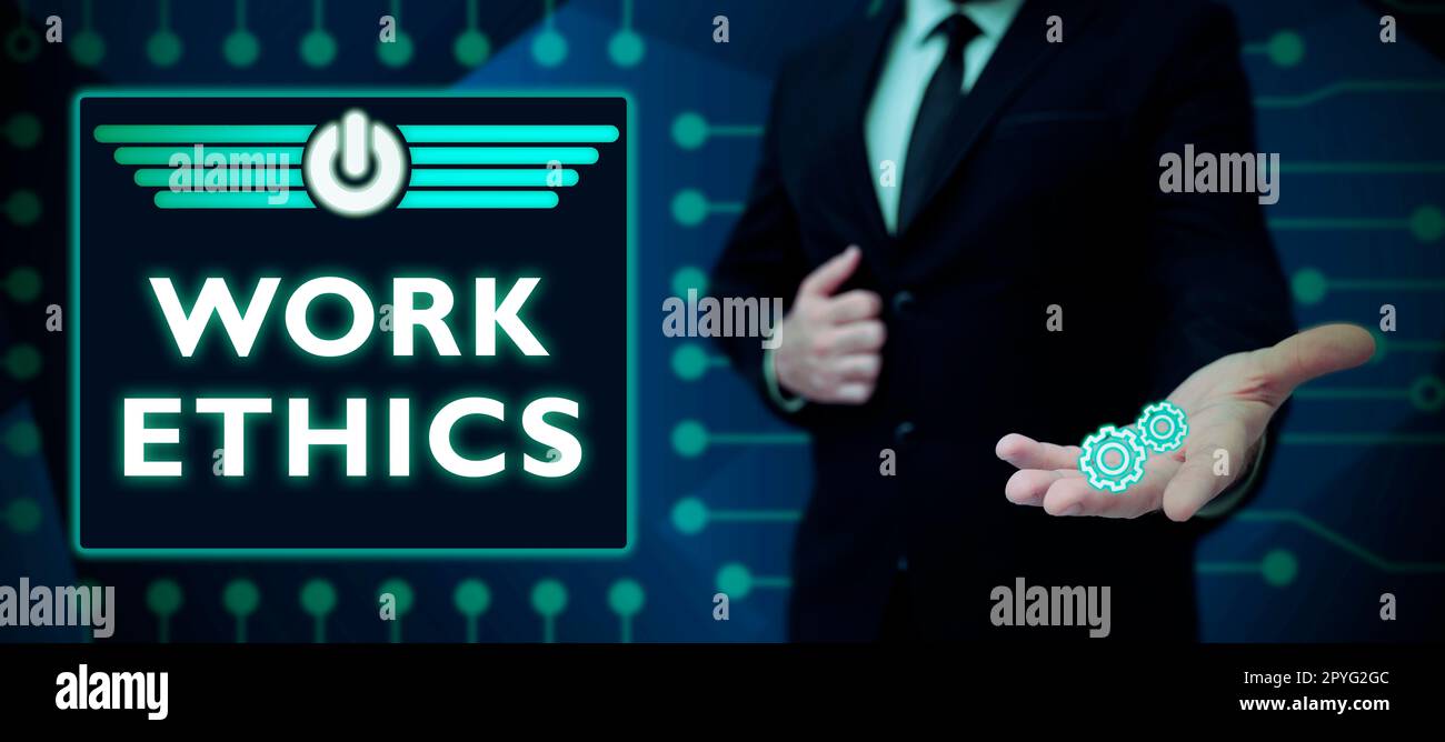 Writing displaying text Work Ethics. Word for A set of values centered ...