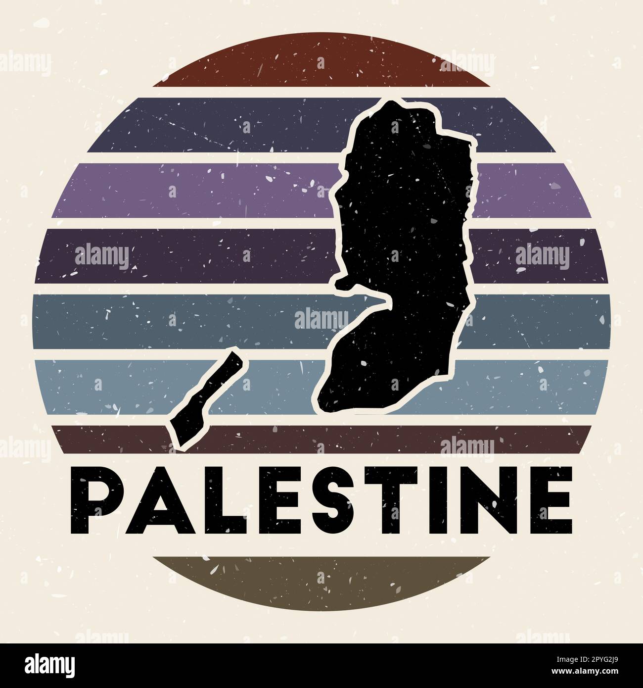 Palestine logo. Sign with the map of the country and colored stripes ...