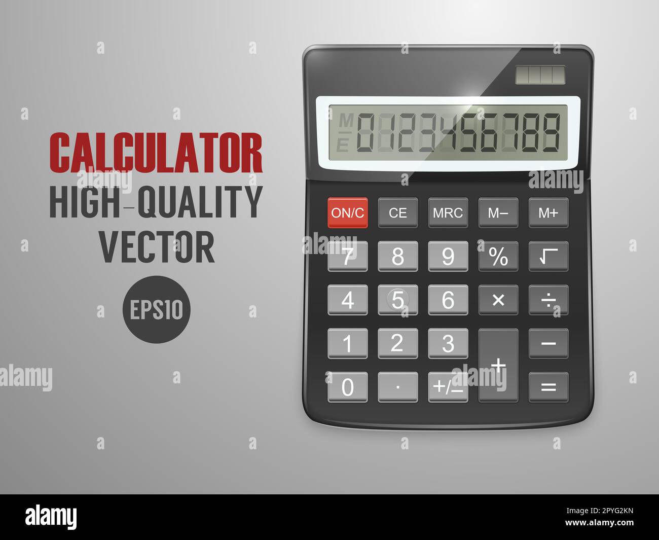Single realistic calculator in top view. Vector EPS10 illustration ...