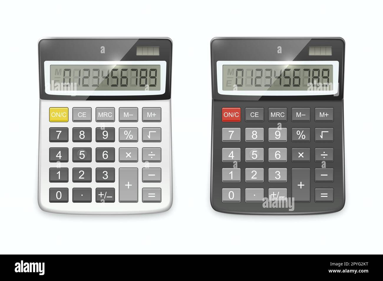 Realistic calculator set, isolated on white background. Vector EPS10 ...