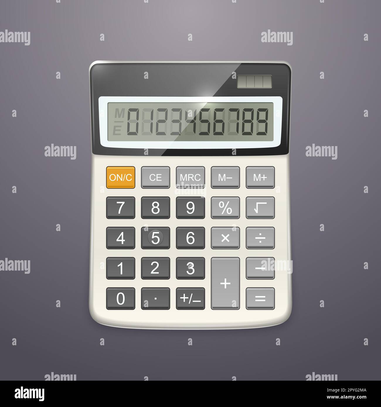 Single realistic calculator in top view. Vector EPS10 illustration ...