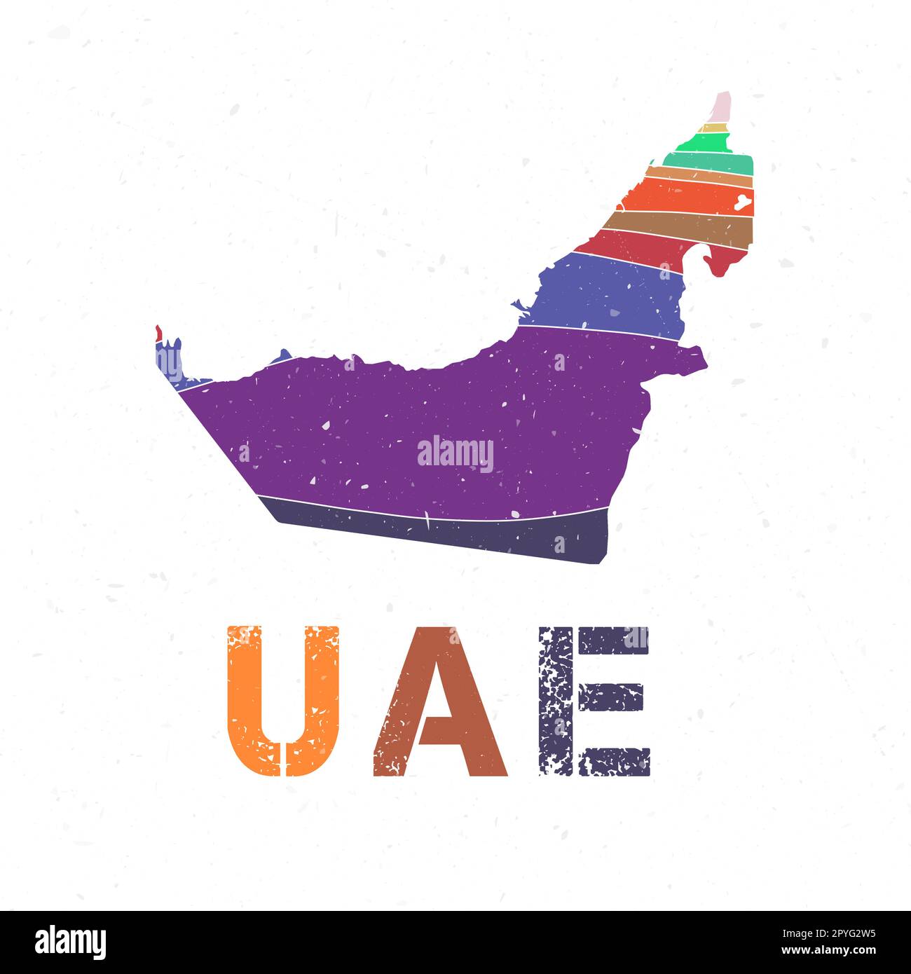 UAE map design. Shape of the country with beautiful geometric waves and ...