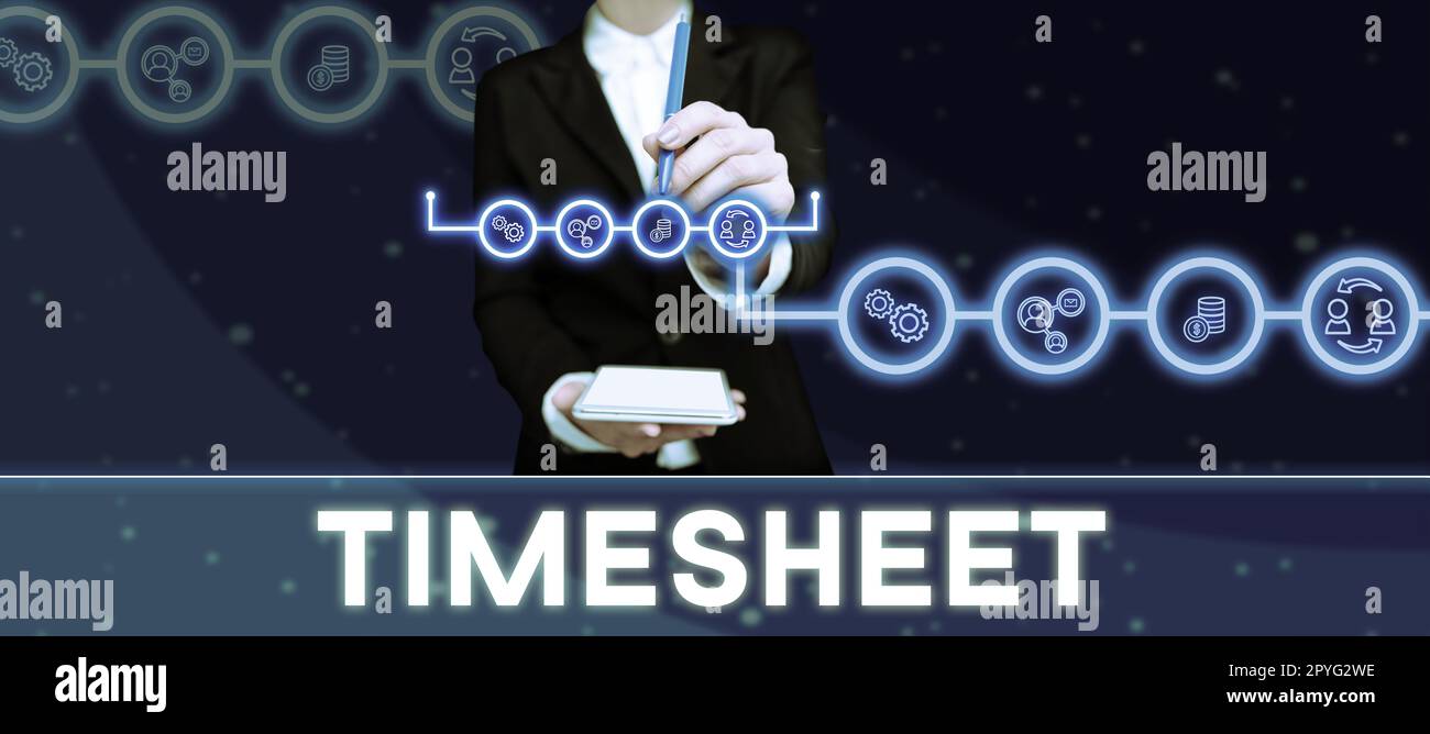 Inspiration showing sign Timesheet. Business overview graphical ...