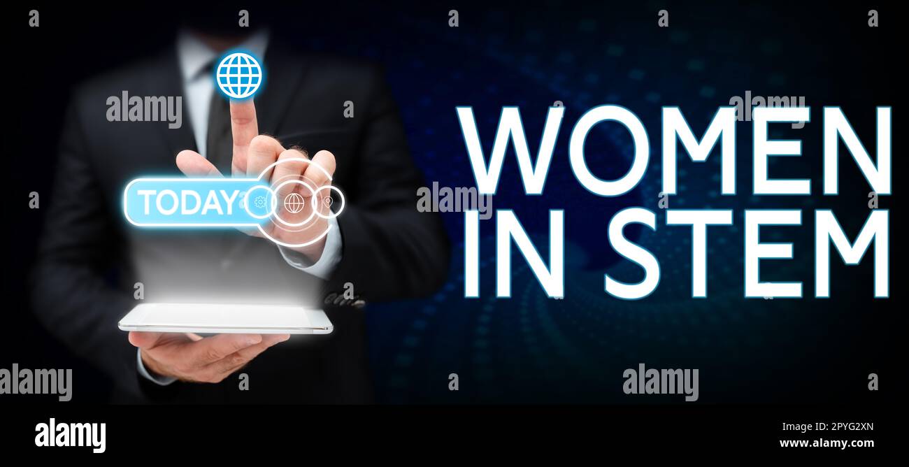 Text sign showing Women In Stem. Word Written on Science Technology ...