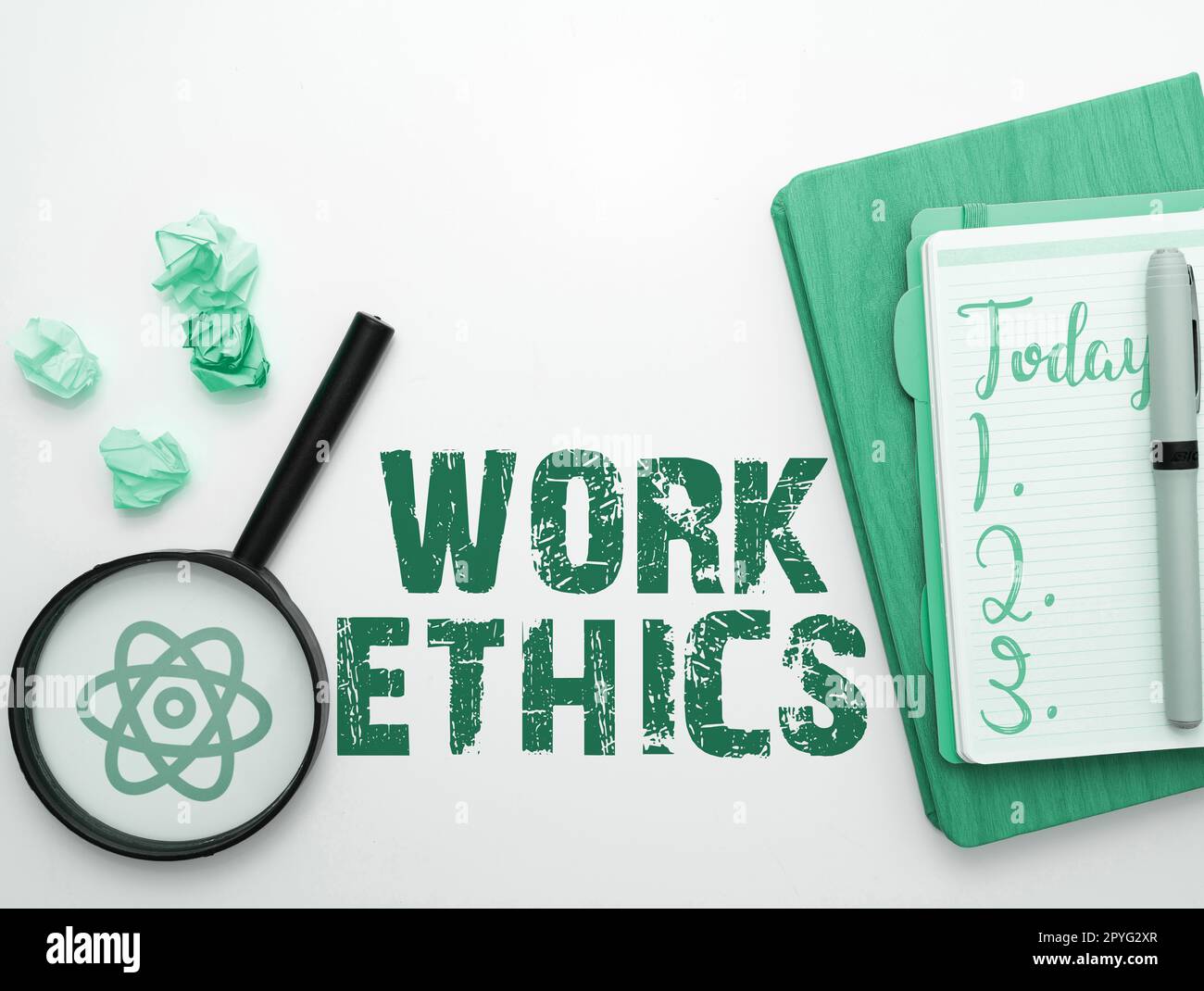 Text sign showing Work Ethics. Business showcase A set of values ...