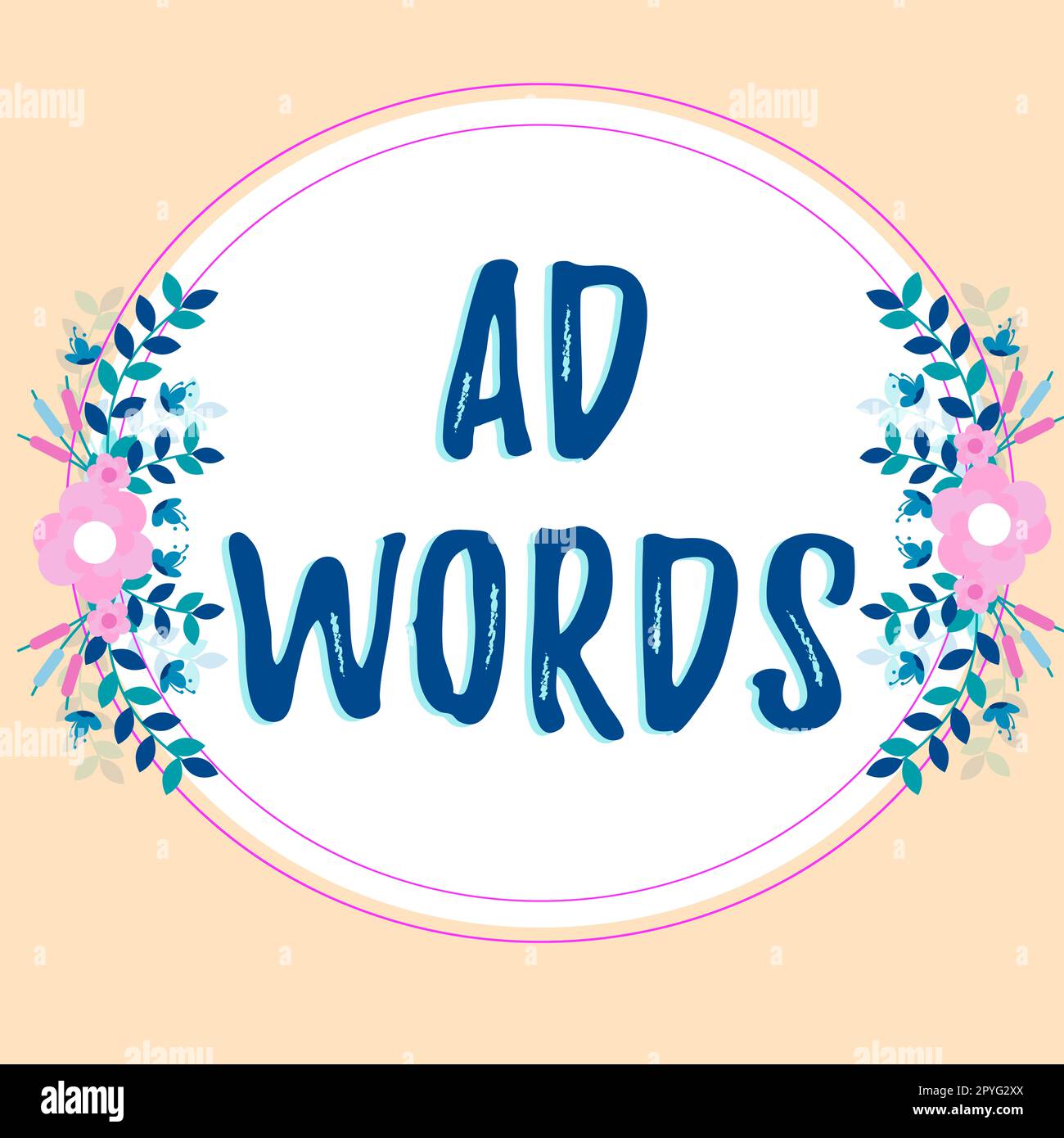 Text caption presenting Ad Words. Internet Concept oversee and control ...