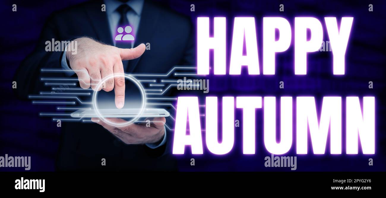 Conceptual caption Happy Autumn. Business showcase Annual Special ... Conceptual caption Happy Autumn. Business showcase Annual Special ...