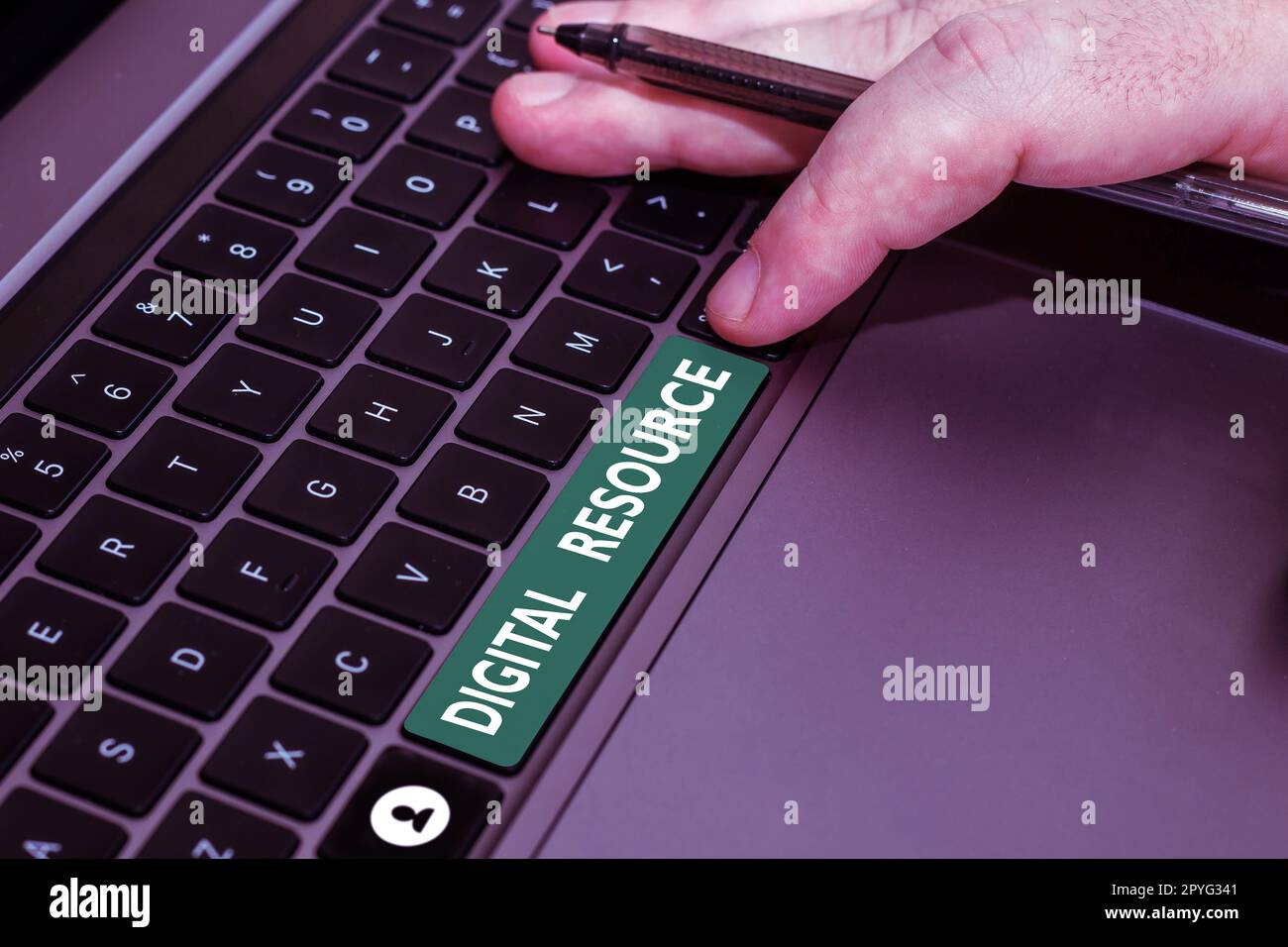 Text caption presenting Digital Resource. Business overview content that distributed digitally ...