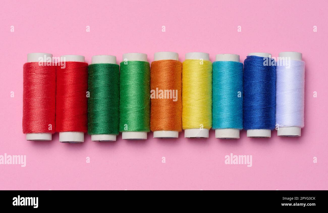 Pink cotton reel hi-res stock photography and images - Alamy