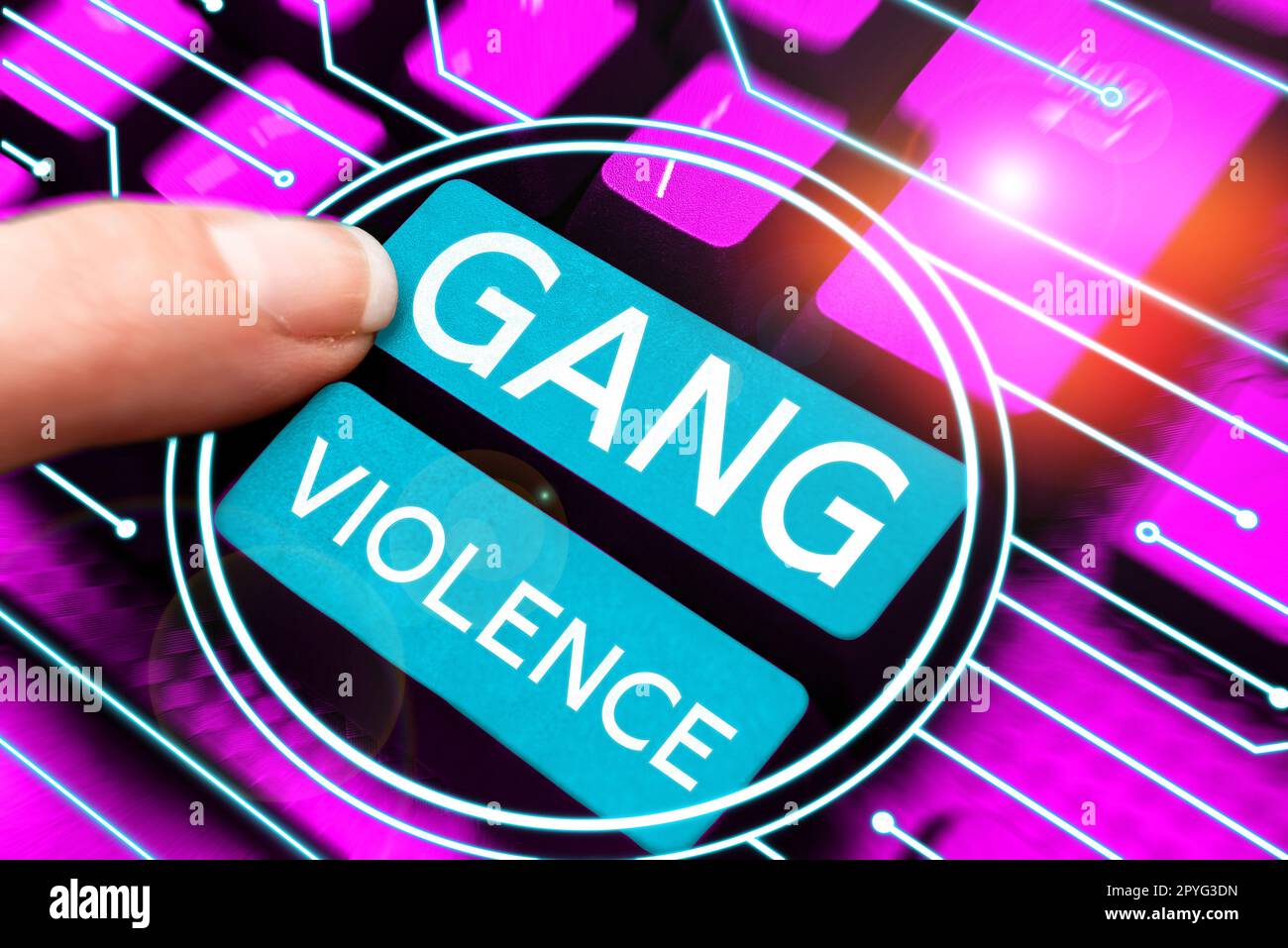 Writing displaying text Gang Violence. Business overview infringement ...
