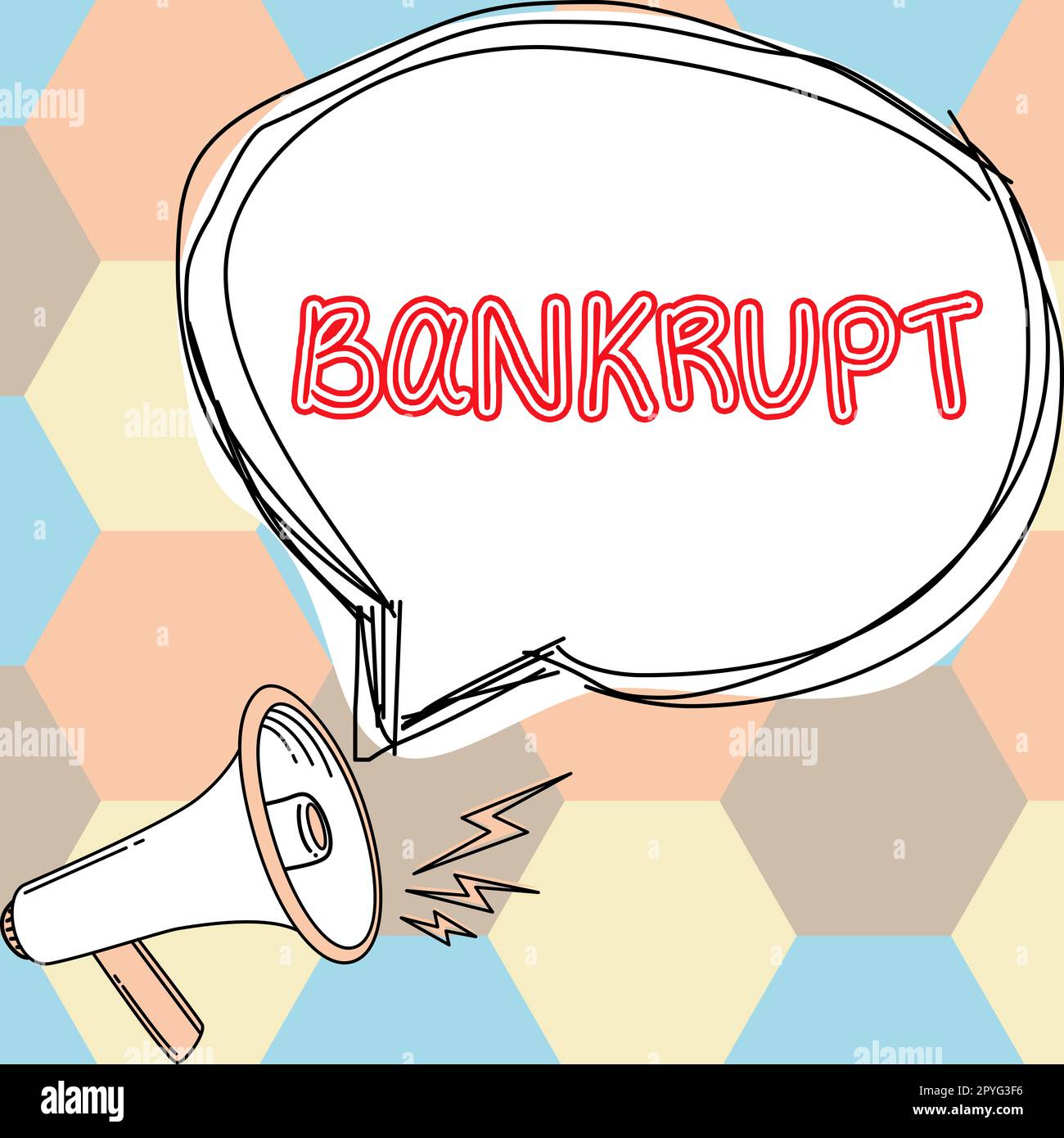 Handwriting text Bankrupt. Business idea reduced to a state of ...