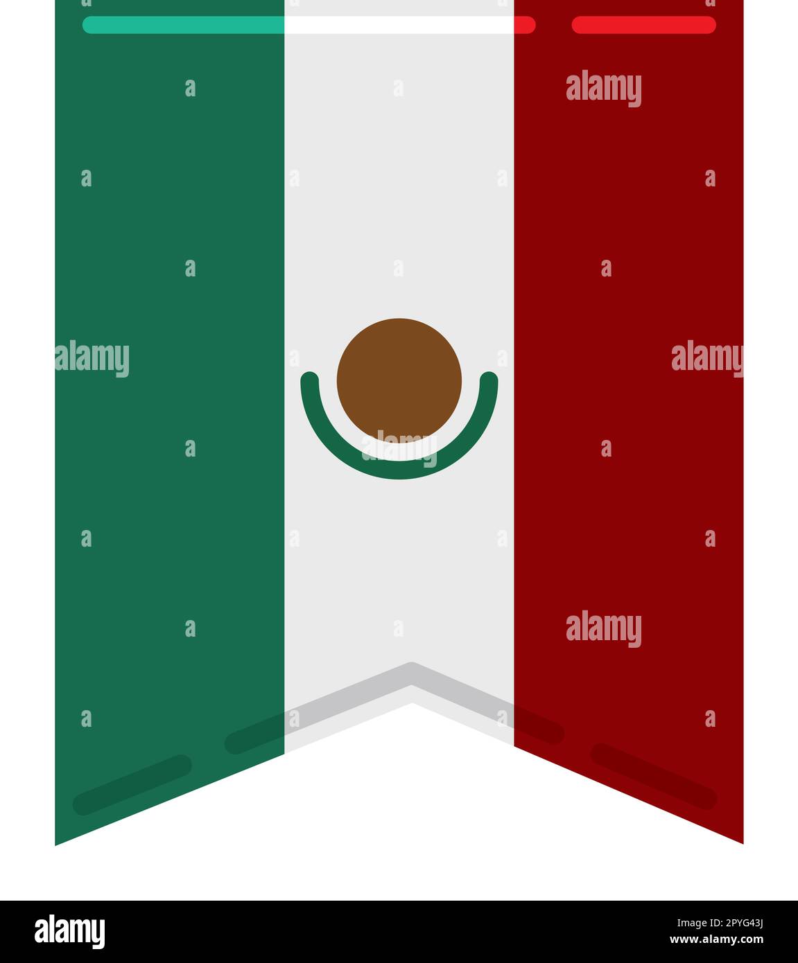 Minimalist and flat design of Mexican flag in a hanging pennant Stock ...