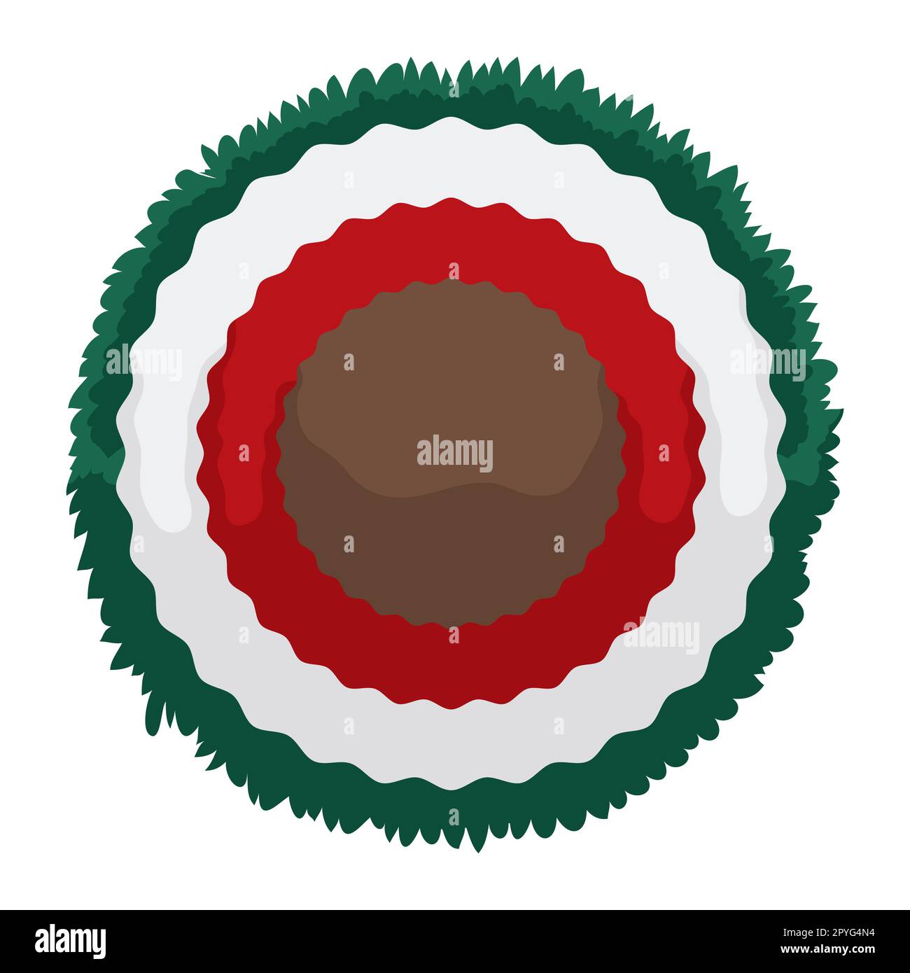 Isolated round button made with colorful foliage with Mexican colors ...