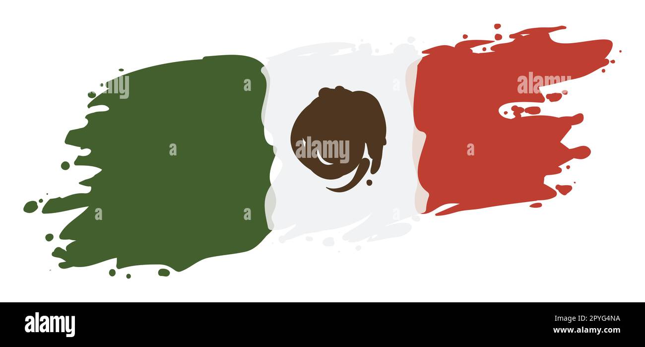 Colorful commemorative brushstrokes of the Mexican flag design on a white background Stock ...