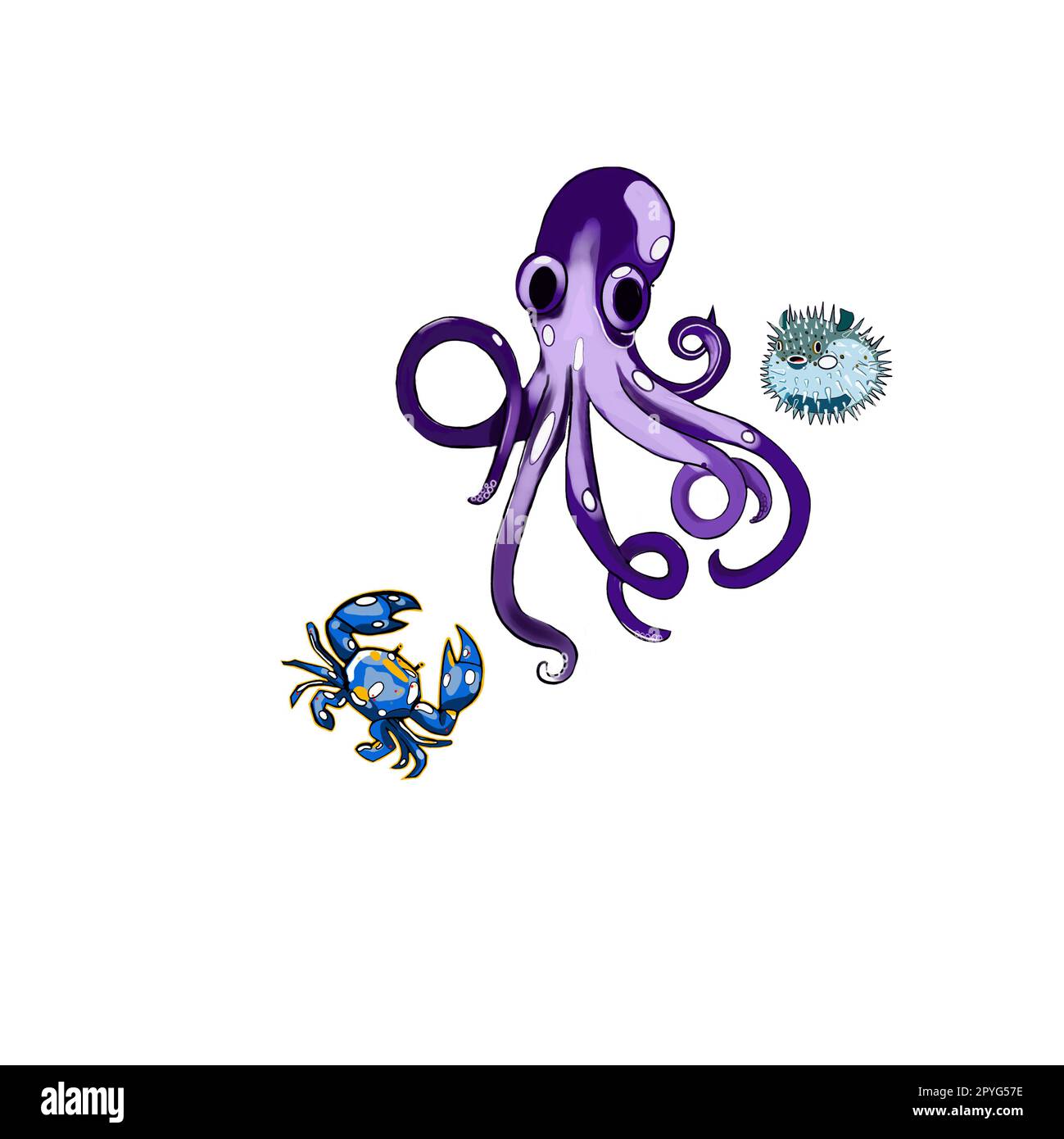 Sea turtle octopus crab Cut Out Stock Images & Pictures - Alamy