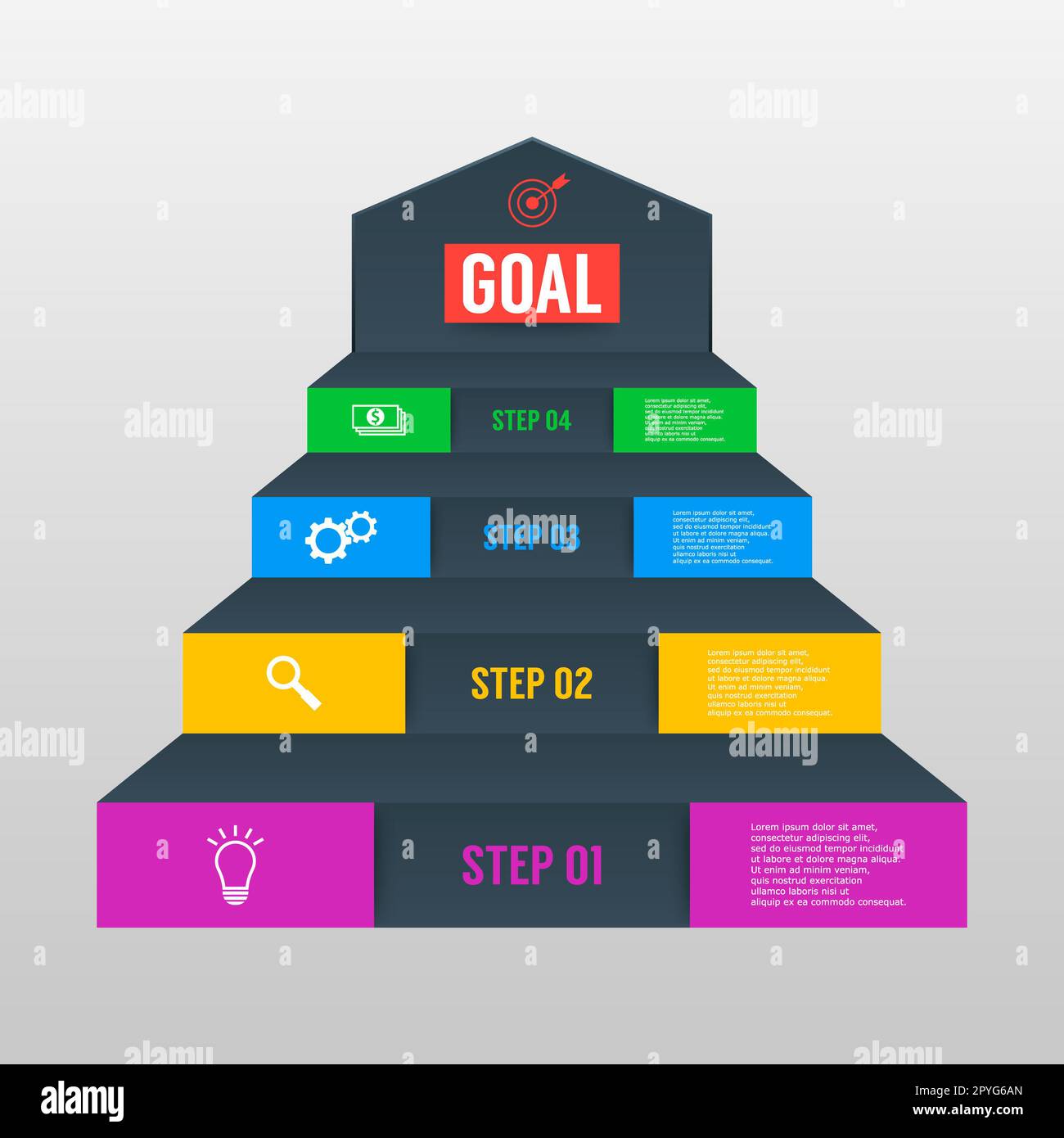 Infographics template with four options in material design style. It ...