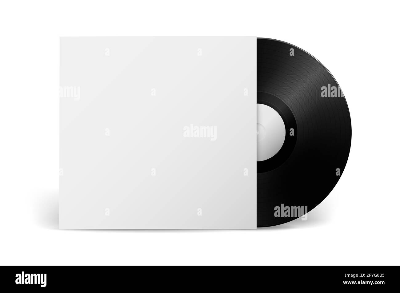Realistic vector music gramophone vinyl LP record with cover isolated ...
