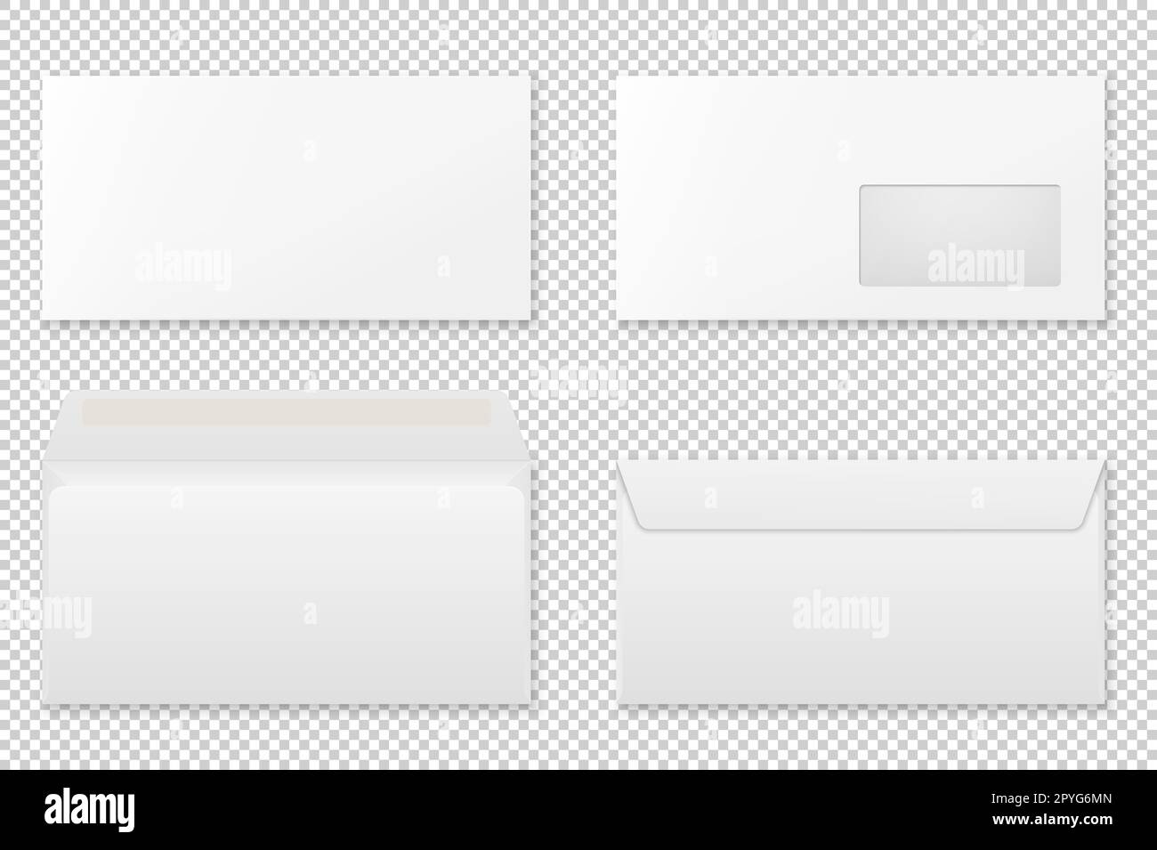 Blank realistic envelope mockup set. Vector EPS10 illustration Stock Photo - Alamy