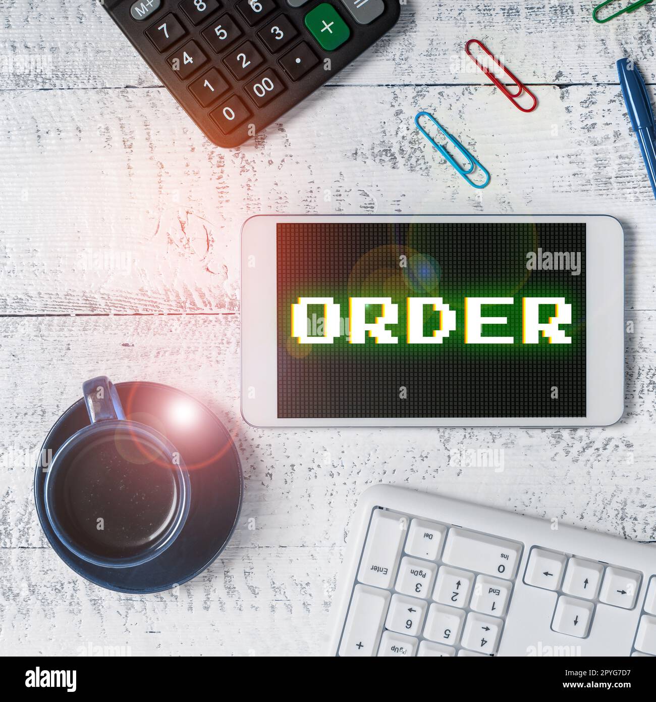 Handwriting text Order. Business overview arrangement of people or ...