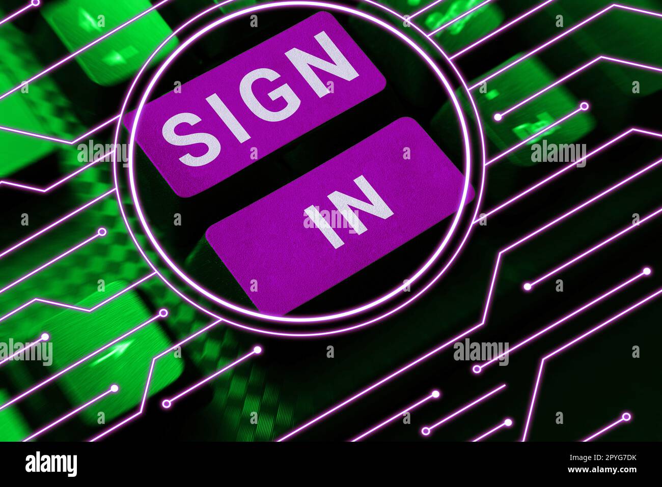 Handwriting text Sign In. Concept meaning to write your name on a form ...