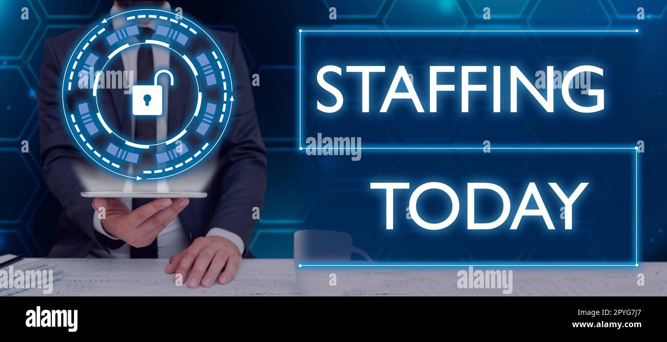 Conceptual caption Staffing. Word for The percentage of workers that ...