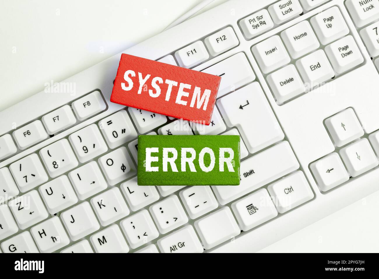 Handwriting text System Error. Business overview Technological failure ...