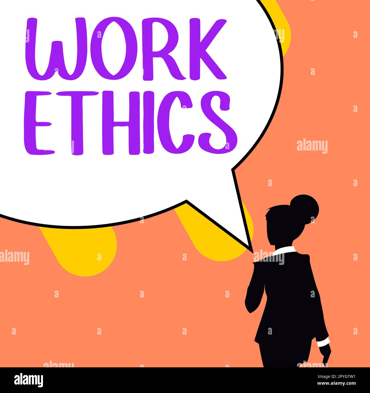 Handwriting text Work Ethics. Word for A set of values centered on the ...