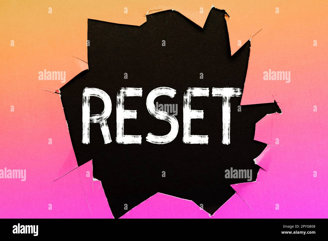 Hand writing sign Reset. Business approach cause device return to its ...