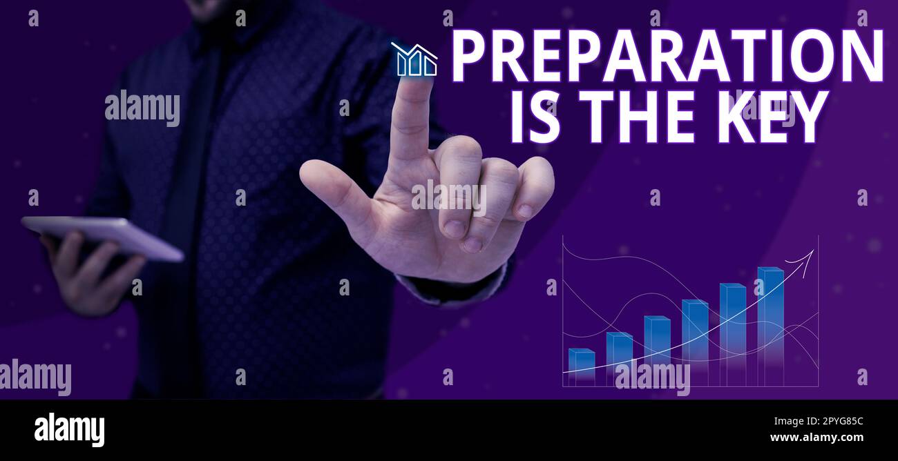 Handwriting text Preparation Is The Key. Internet Concept action of ...