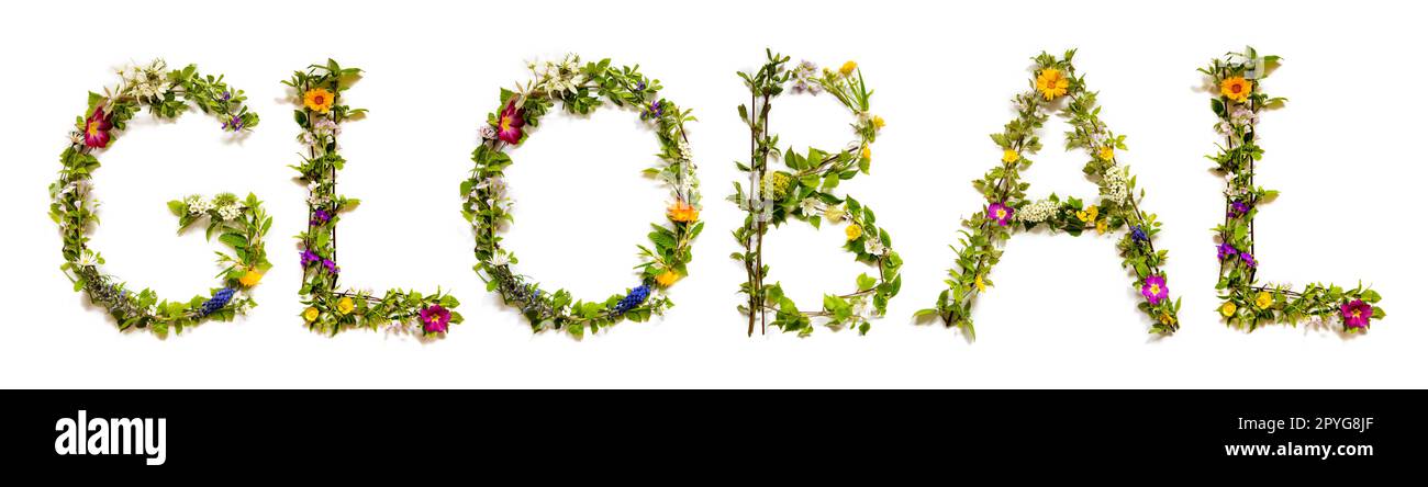 Blooming Flower Letters Building English Word Global Stock Photo - Alamy